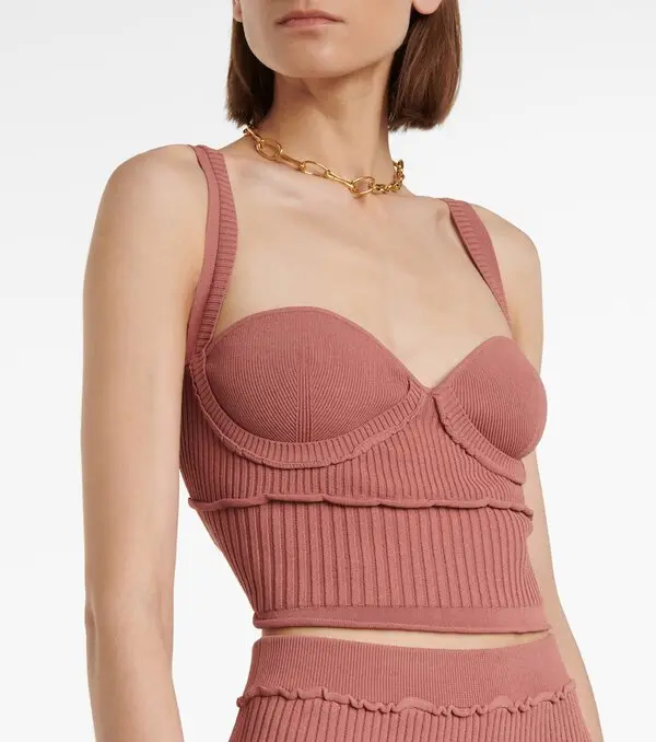 Altuzarra Piper Ribbed-knit Bustier