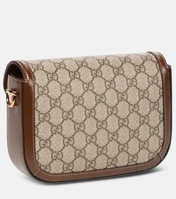 Gucci Horsebit 1955 Mini Leather-trimmed Shoulder Bag - Beige