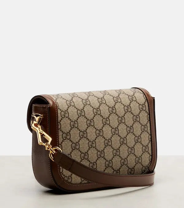 Gucci Horsebit 1955 Mini Leather-trimmed Shoulder Bag - Beige