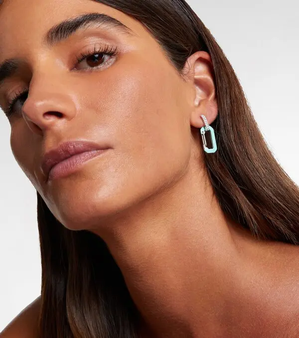 EERA Chiara Single Earring In 18kt Gold With Diamonds - Green