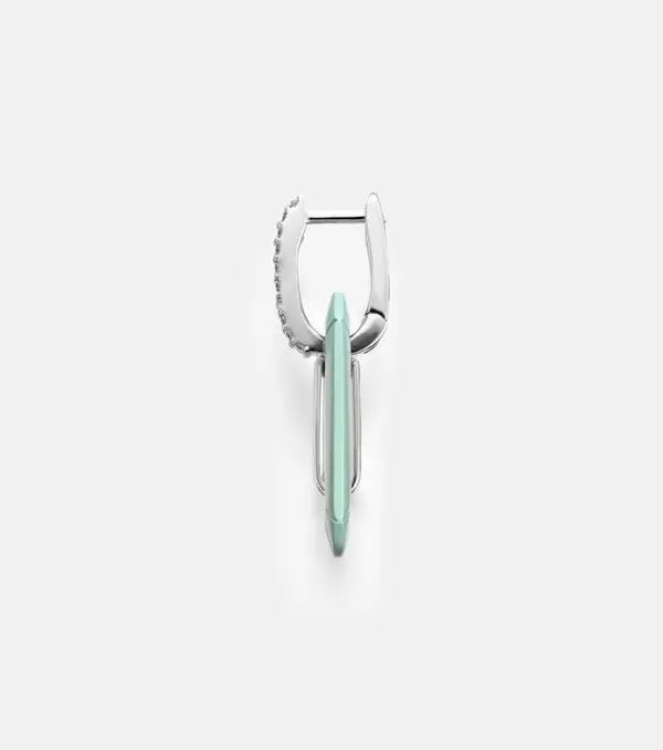 EERA Chiara Single Earring In 18kt Gold With Diamonds - Green