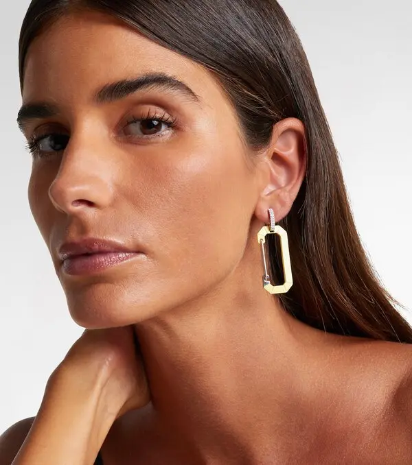 EERA Chiara Big 18kt Gold Single Earring With Diamonds - Yellow