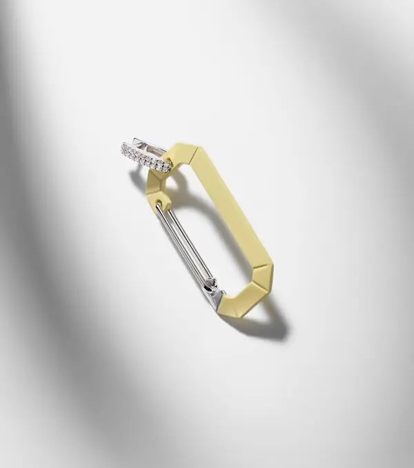 EERA Chiara Big 18kt Gold Single Earring With Diamonds - Yellow