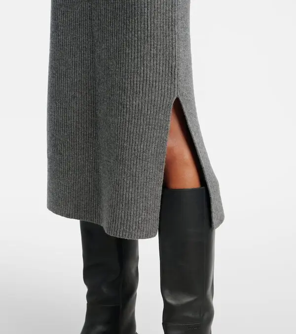 Moncler Wool And Cashmere Midi Skirt - Grey