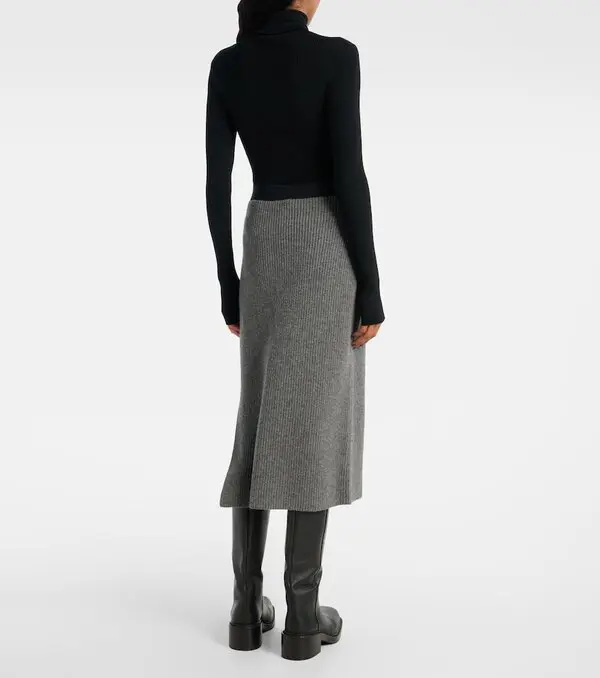 Moncler Wool And Cashmere Midi Skirt