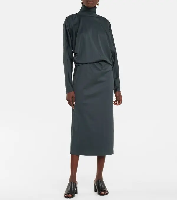 Lemaire Turtleneck Cotton Sweater Dress In Grey - 40% Off | Editorialist