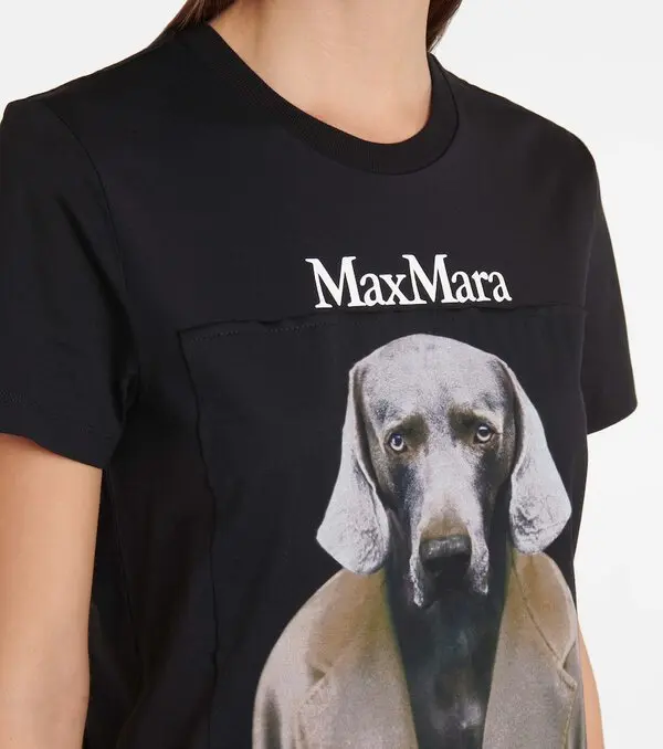 Max Mara Dogstar Cotton T-Shirt In Black - 40% Off | Editorialist