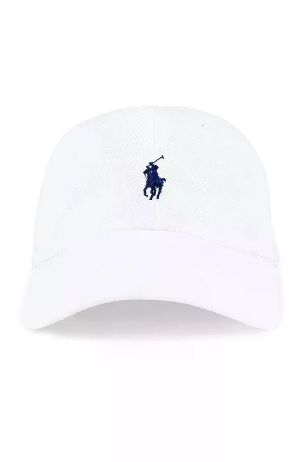 Ralph Lauren Polo Chino Cap - White & Marlin Blue