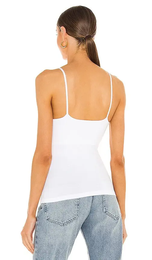 Free People Seamless V-neck Cami With Built-in Shelf Bra - White