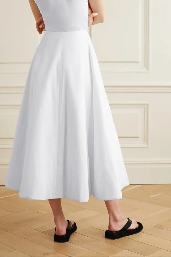 THE ROW Jaco Padded Cotton Wrap Midi Skirt