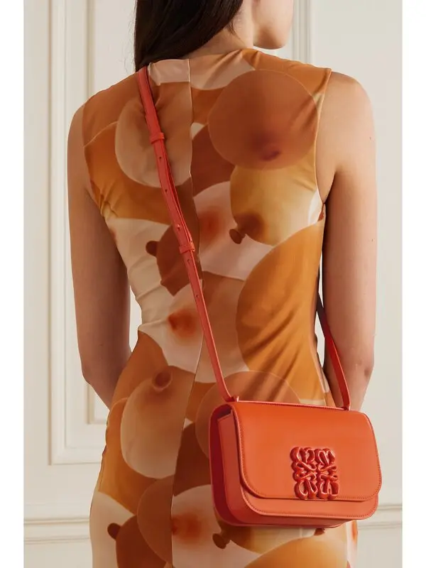 Loewe Goya Leather Shoulder Bag - Orange