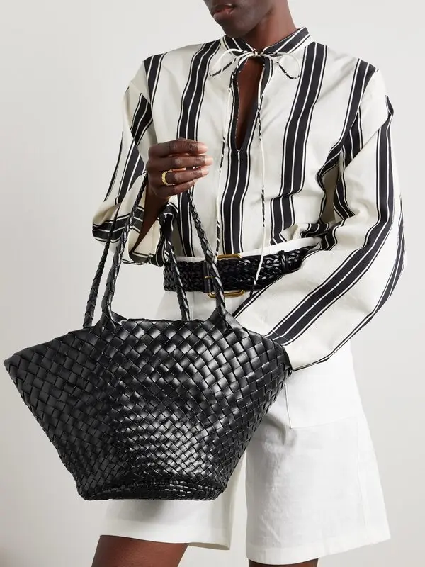 Dragon Diffusion Egola Woven Leather Tote - Black