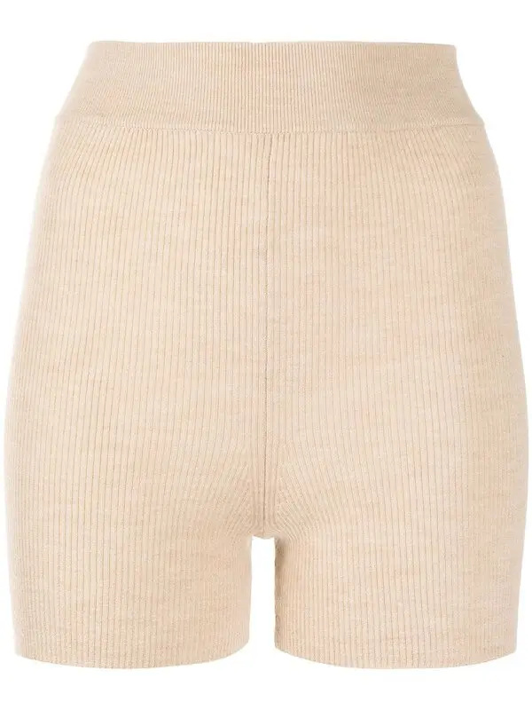 Cashmere In Love Alexa Ribbed-knit Biker Shorts - White