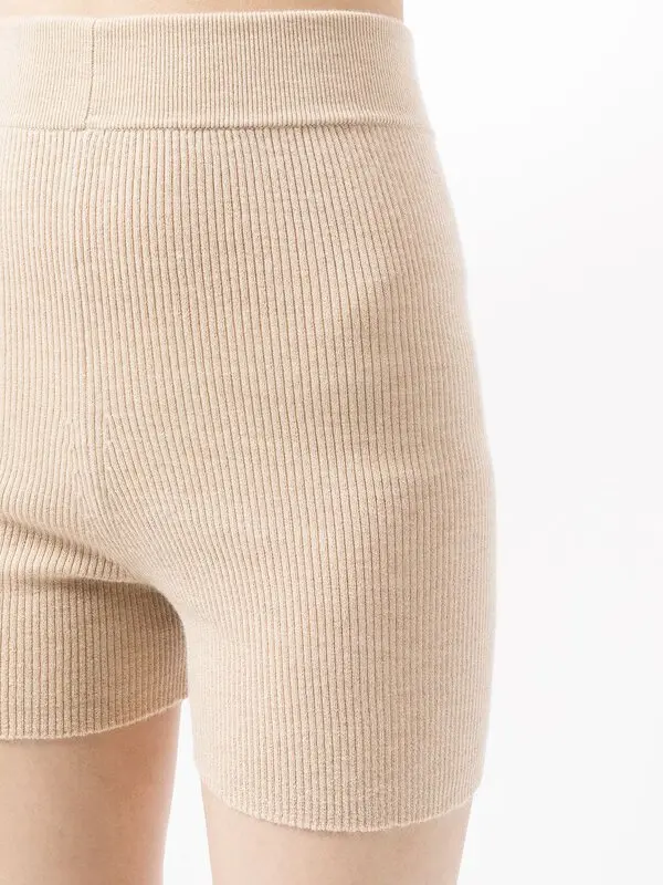 Cashmere In Love Alexa Ribbed-knit Biker Shorts - White
