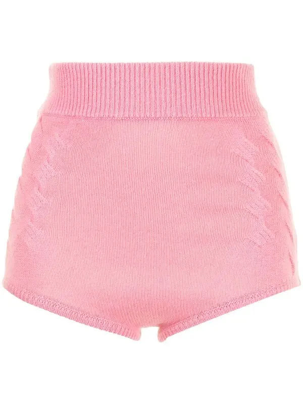 Cashmere In Love High-waisted Cashmere Shorts - Pink