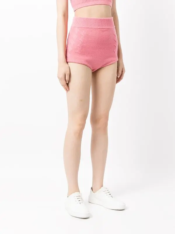 Cashmere In Love High-waisted Cashmere Shorts - Pink