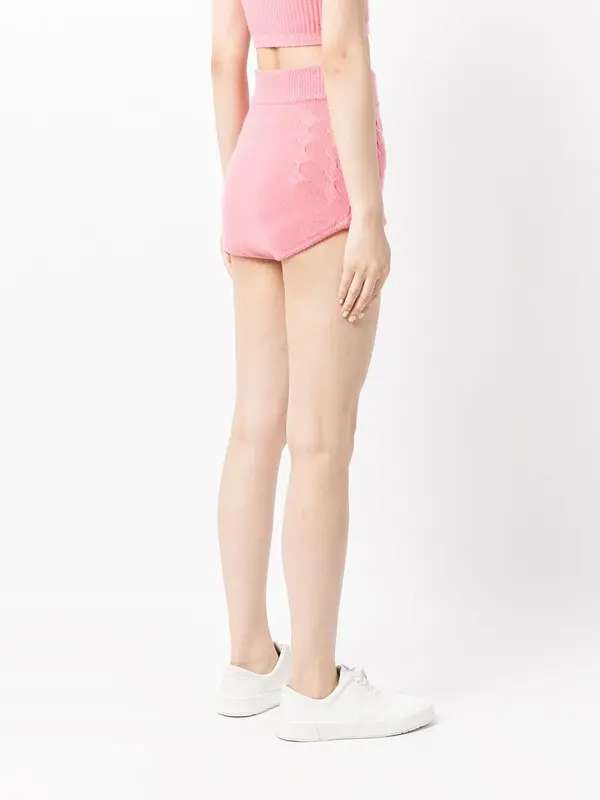 Cashmere In Love High-waisted Cashmere Shorts - Pink