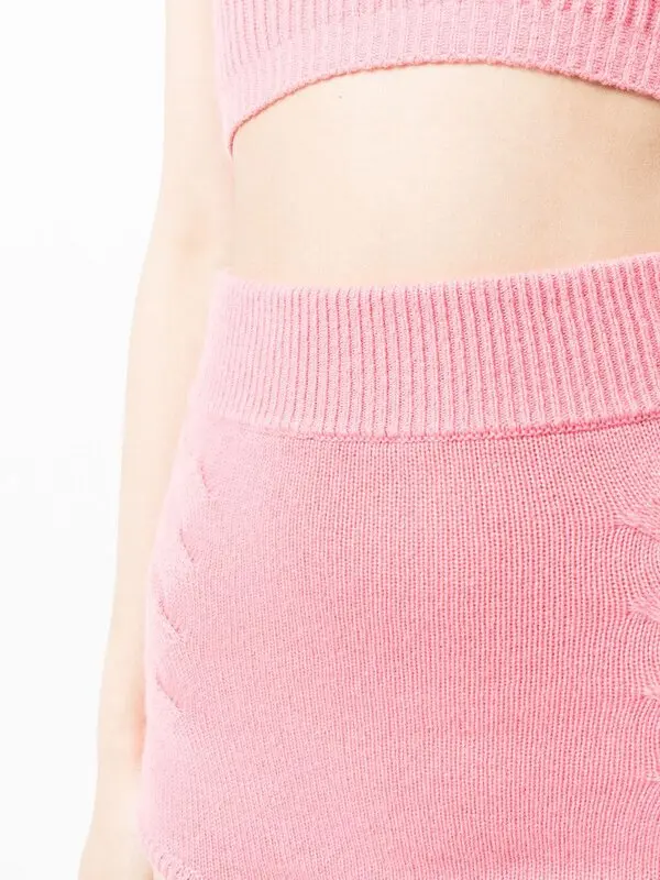 Cashmere In Love High-waisted Cashmere Shorts - Pink