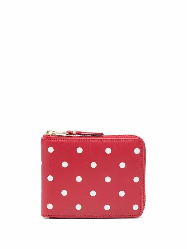 Comme Des Garçons Polka-dot Compact Wallet - Red