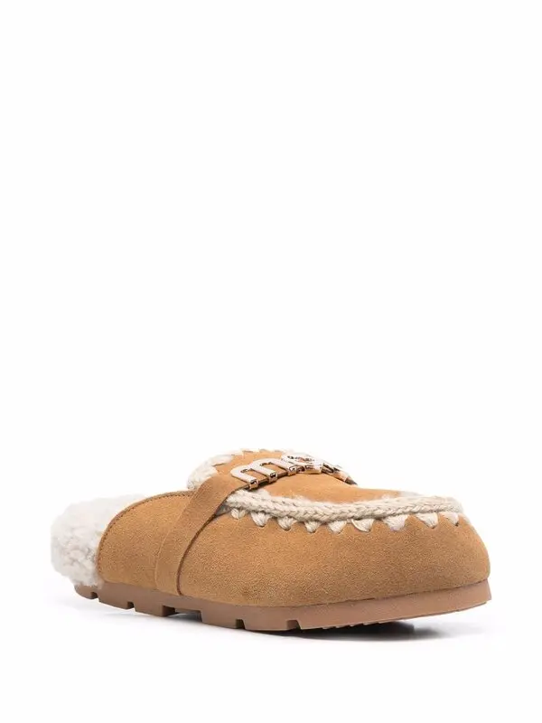 Mou Logo-plaque Shearling Mules