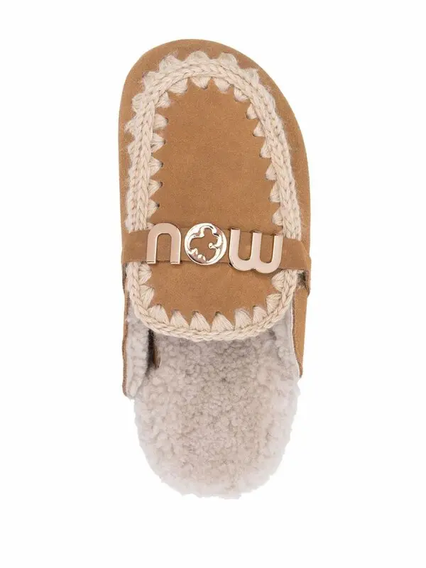 Mou Logo-plaque Shearling Mules
