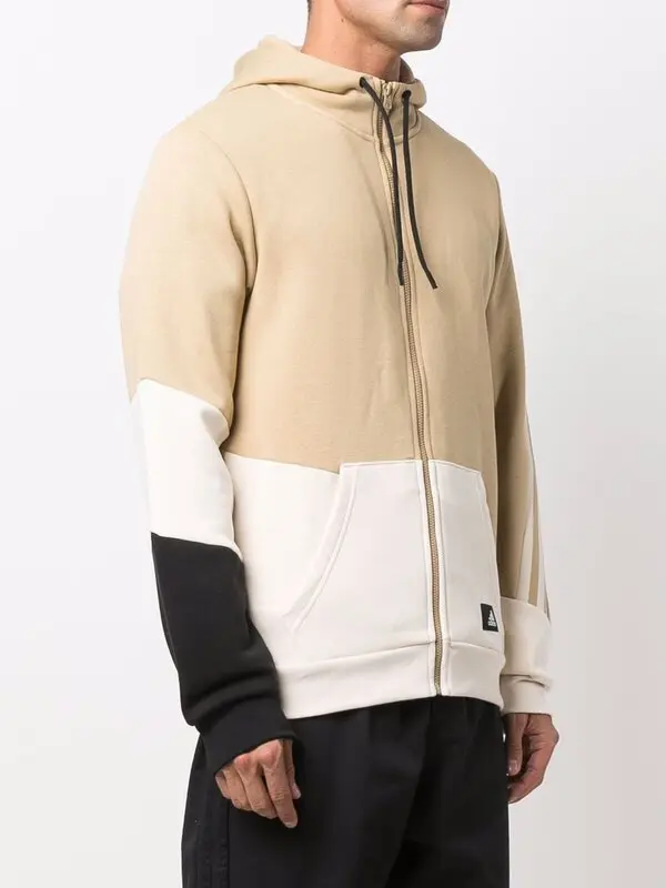 Adidas Three-stripe Panelled Zip Hoodie
