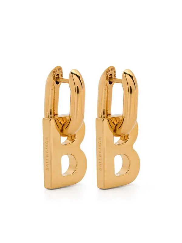 Balenciaga B Chain Xs Earrings - Gold