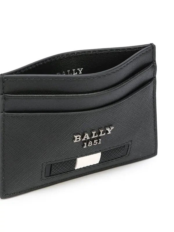 Bally Bhar Leather Card Holder - Grey