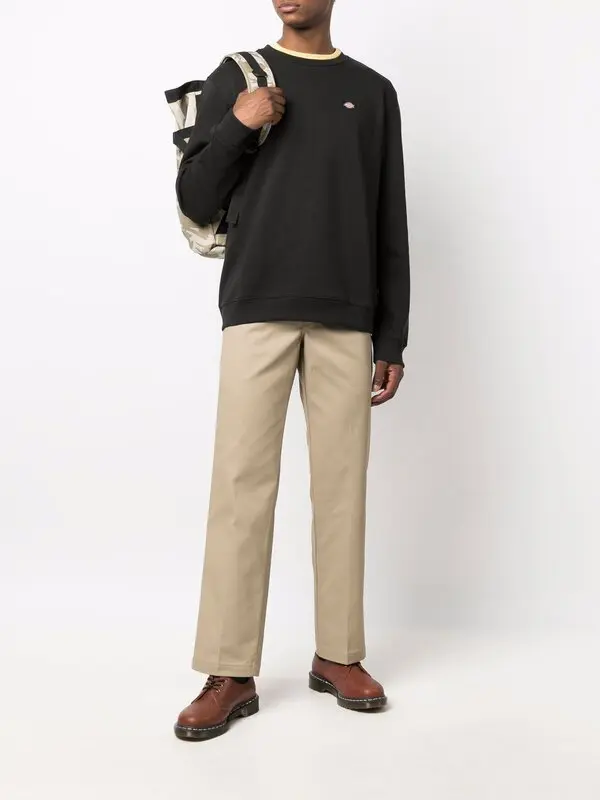 Dickies Logo-patch Crew Neck Sweatshirt - Black