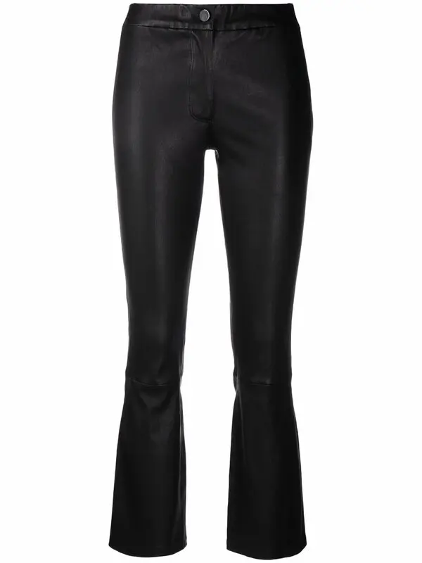 ARMA Flared Leather Trousers - Black