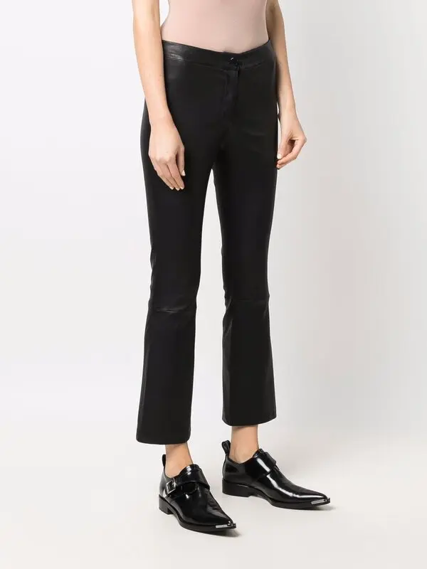 ARMA Flared Leather Trousers - Black