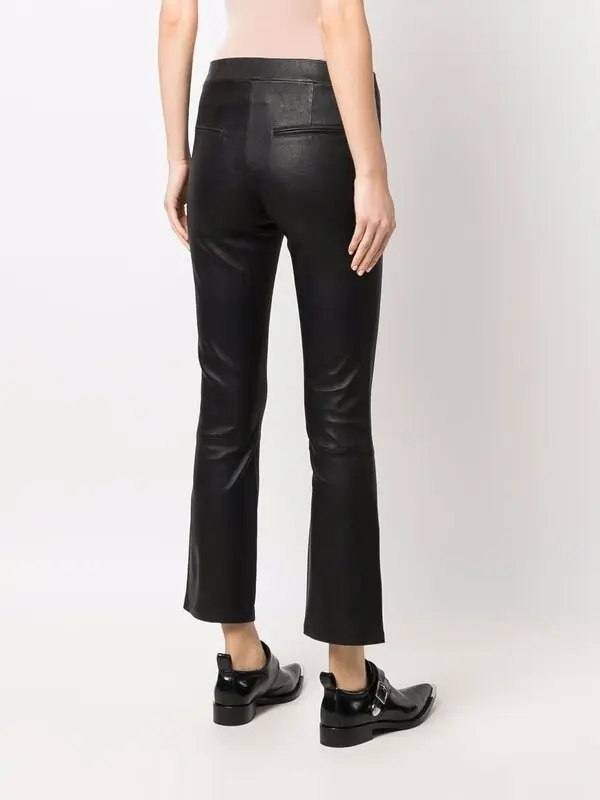ARMA Flared Leather Trousers - Black