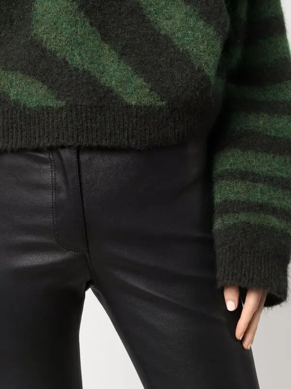 ARMA Flared Leather Trousers - Black