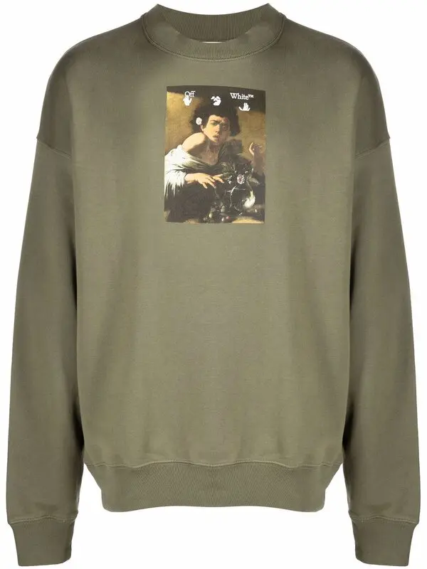 Off-White Caravaggio Painting Print Cotton Sweatshirt
