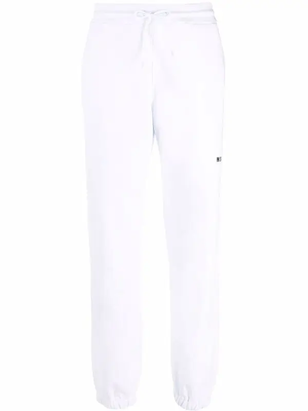 MSGM Logo-print Cotton Track Pants - White