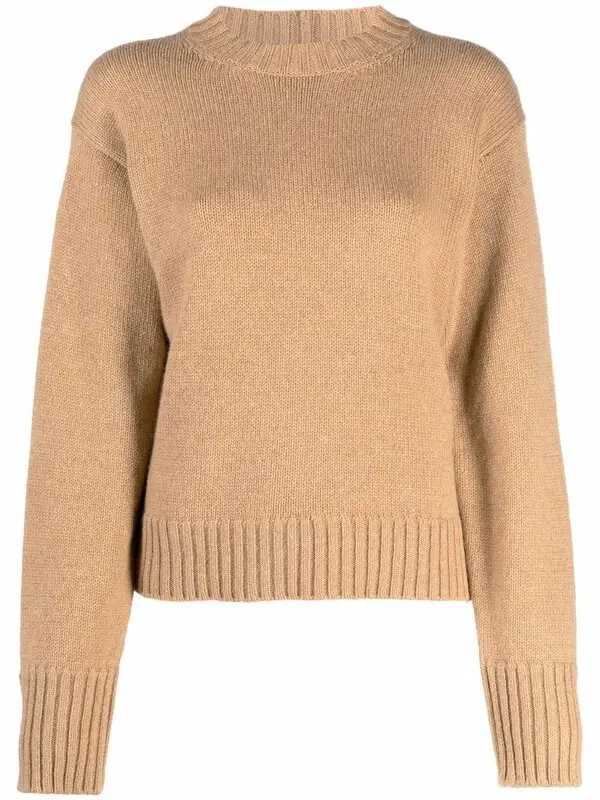 JIL SANDER Cashmere-blend Knitted Jumper - Brown