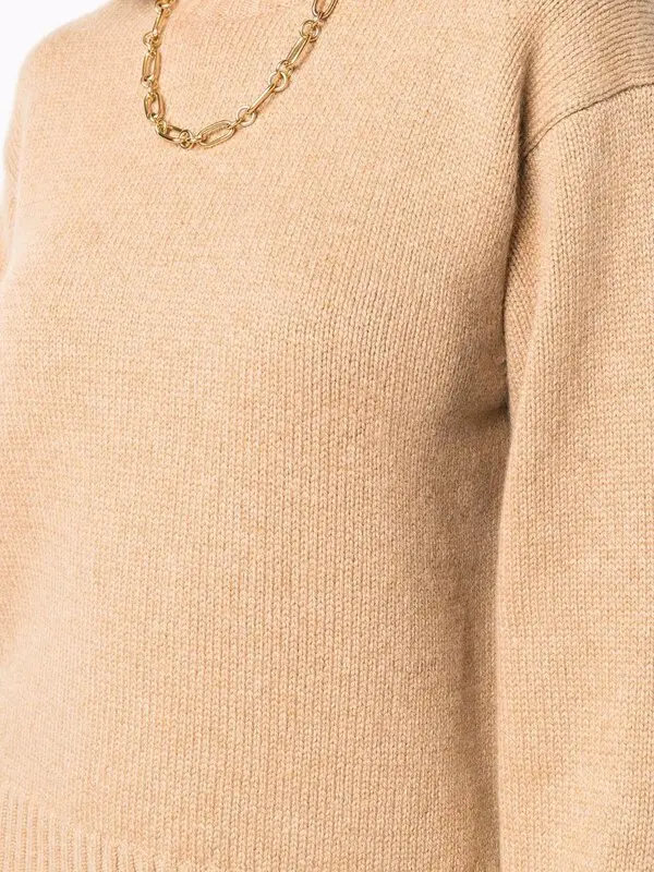 JIL SANDER Cashmere-blend Knitted Jumper - Brown