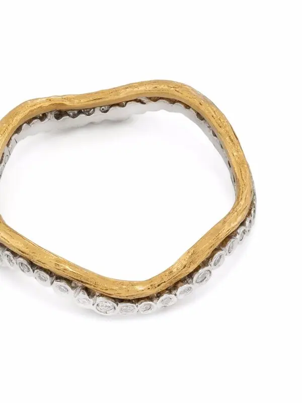 Cathy Waterman 22kt Wave Diamond Ring
