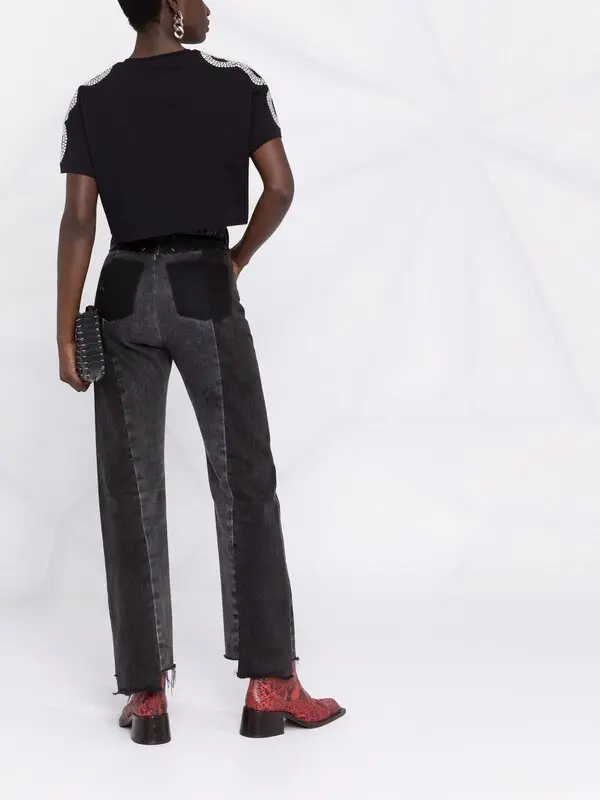 Philipp Plein Crystal Embellished Cropped T-shirt