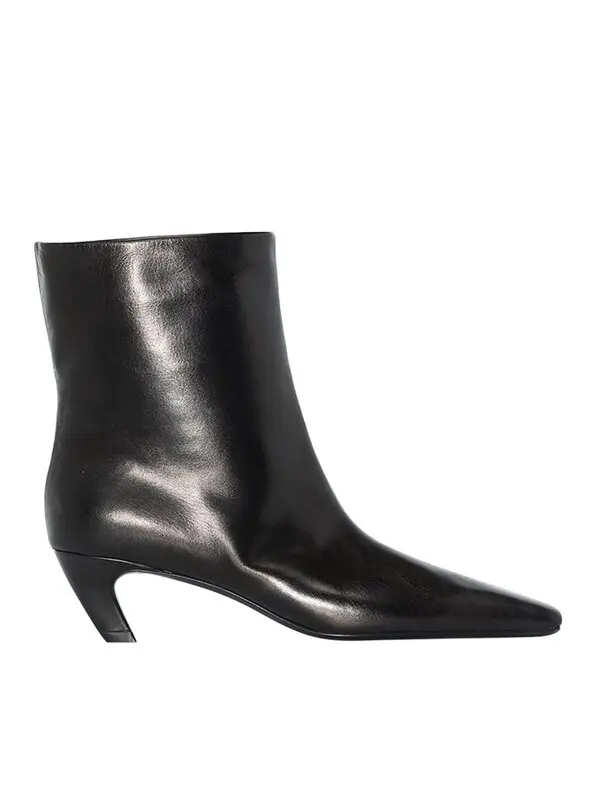 Khaite Arizona Leather Ankle Boots - Black