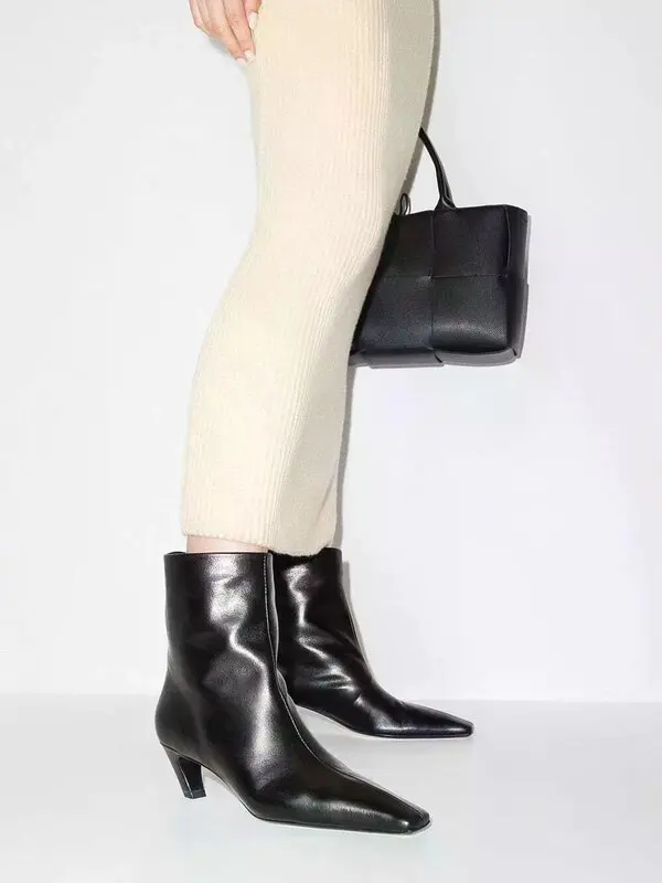 Khaite Arizona Leather Ankle Boots