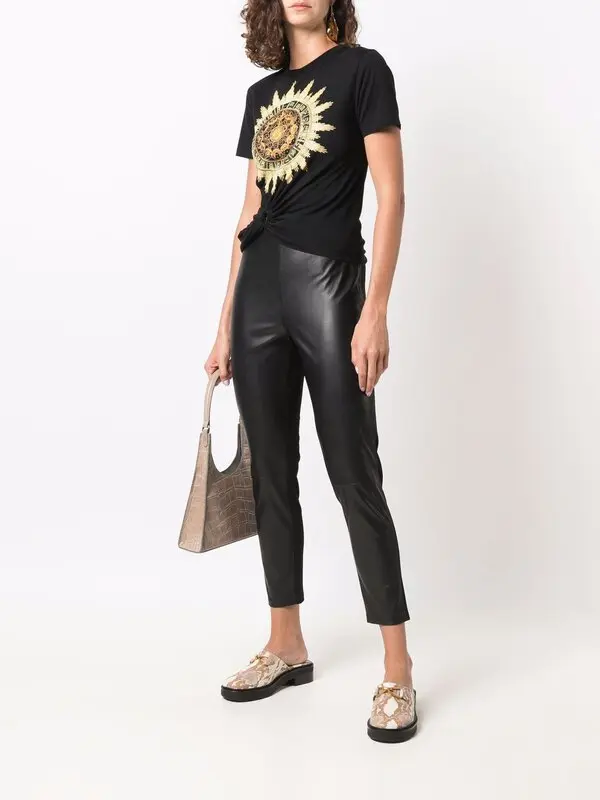 Calvin Klein Faux-leather Cropped Leggings