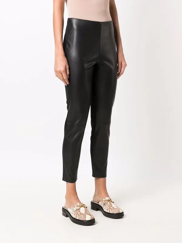 Calvin Klein Faux-leather Cropped Leggings