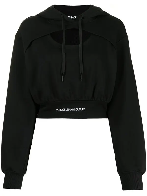 Versace Logo-waistband Cut-out Hoodie