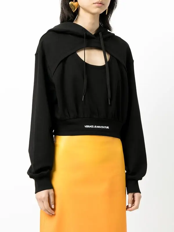 Versace Logo-waistband Cut-out Hoodie