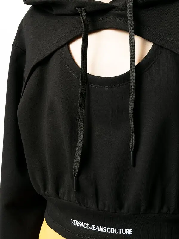 Versace Logo-waistband Cut-out Hoodie