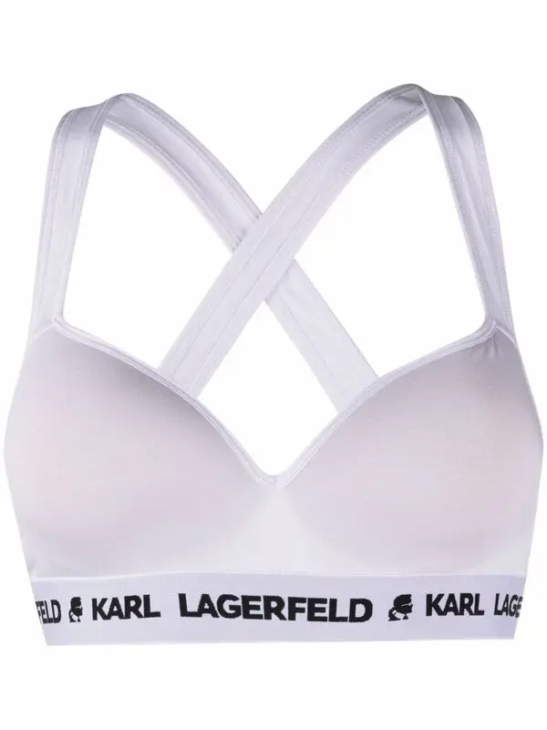 Karl Lagerfeld Padded Jersey Bra - White