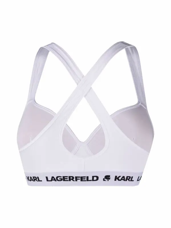 Karl Lagerfeld Padded Jersey Bra - White