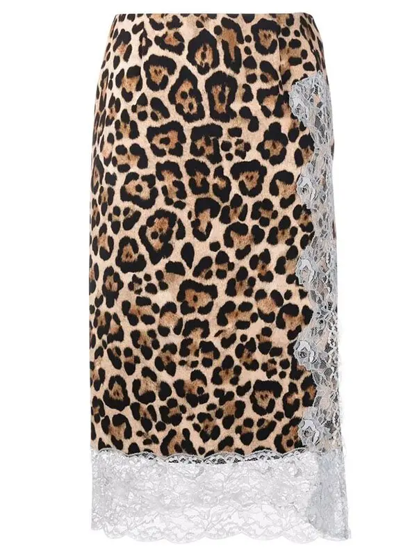 Blumarine Leopard Print Midi Skirt