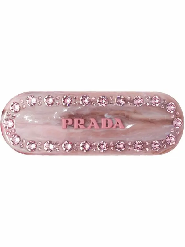 Prada Logo Lettering Hair Clip - Pink